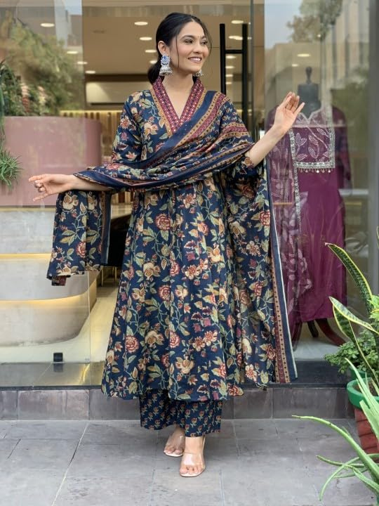 Women Printed A-Line Kurta and pant set with Dupatta – Shop Bee